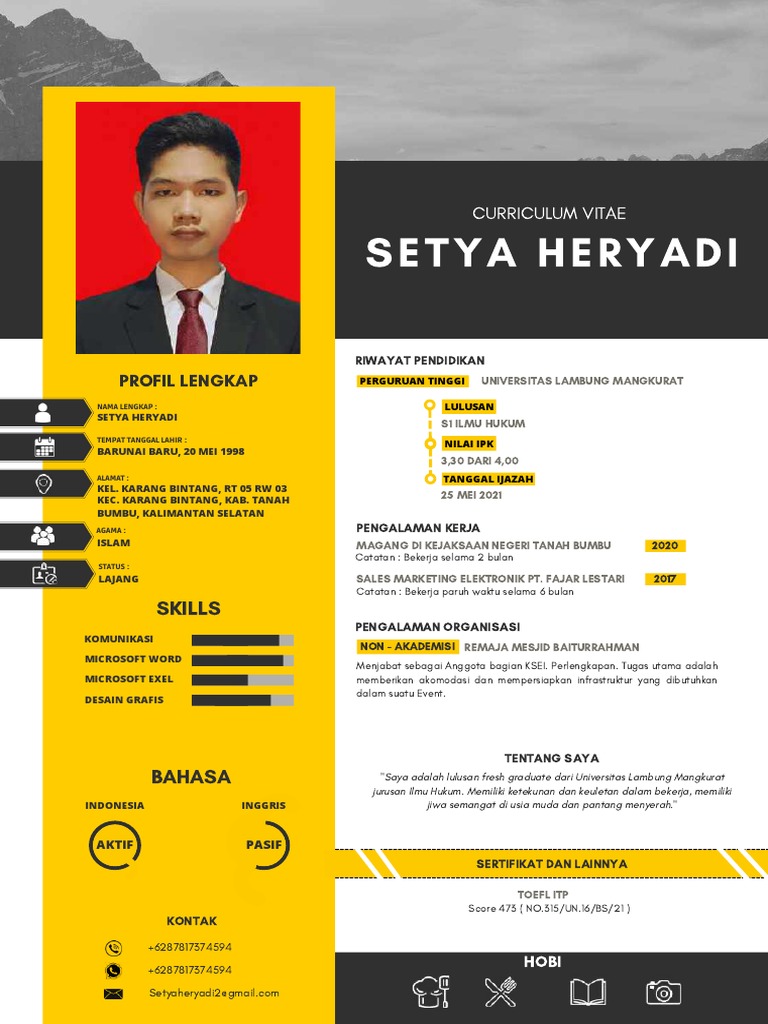 Berkas Lamaran - Setya Heryadi | PDF