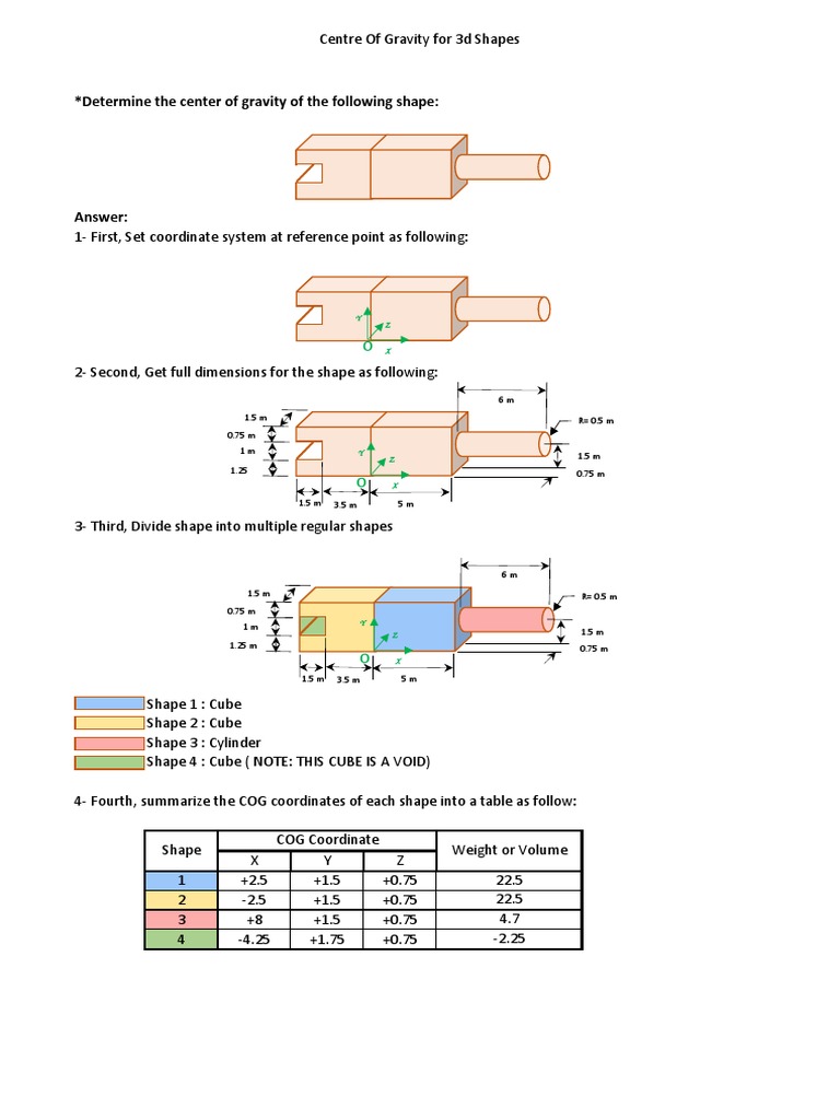 Centre Of Gravity Calculation | PDF | Center Of Mass | Geometry
