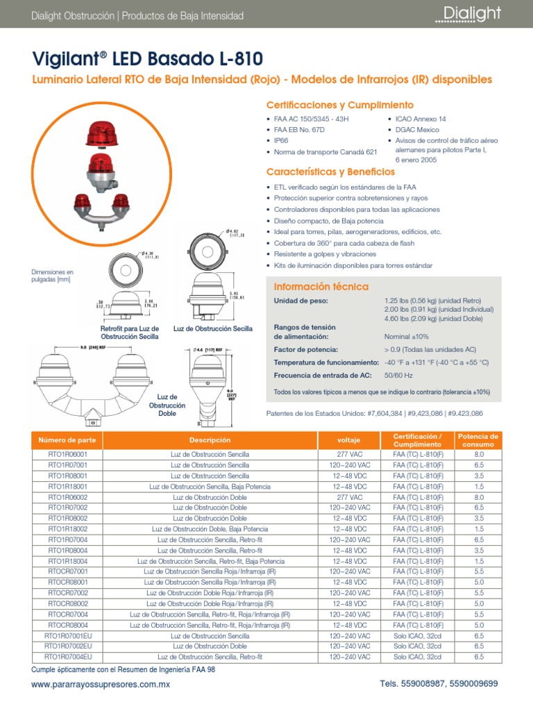 PSR Dialight l810 | PDF | Ingenieria Eléctrica | Electromagnetismo