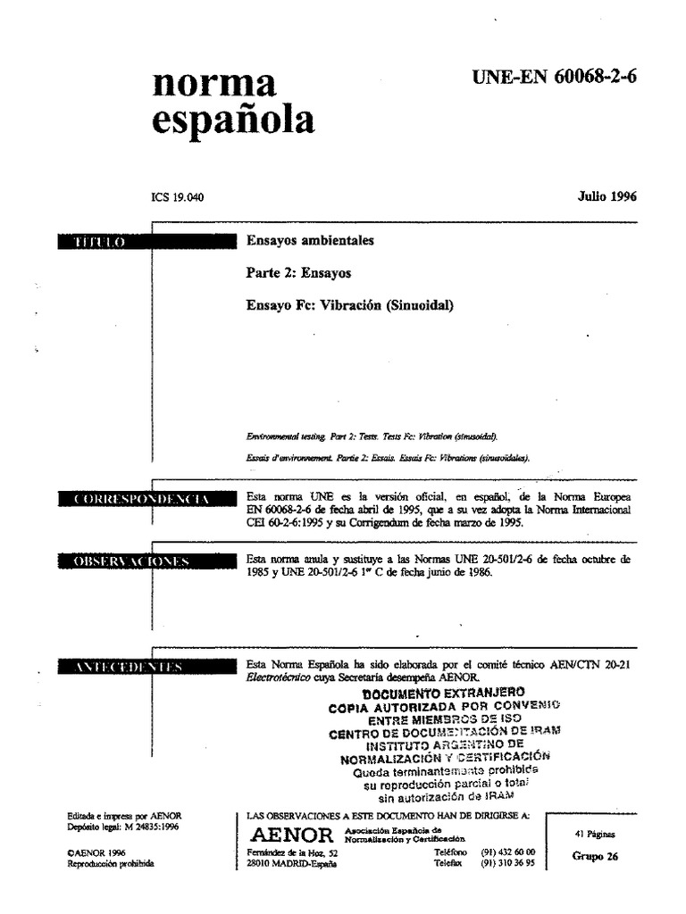 Une-En 60068-2-6 | PDF