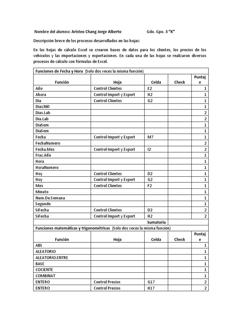 Lista Cotejo Proyecto Final Excel | PDF | Información | Science