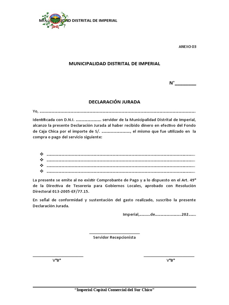 ANEXO 03 Declaración Jurada | PDF