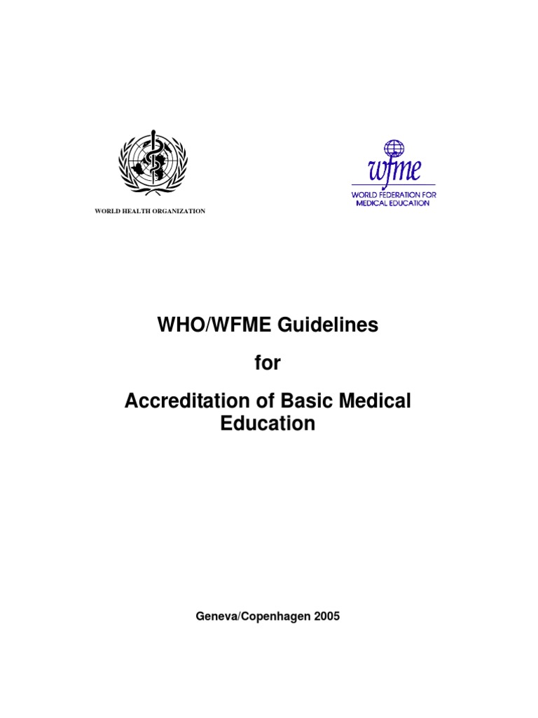 Who-Wfme Guidelines For Accreditation - 230605 | PDF | Medical School ...