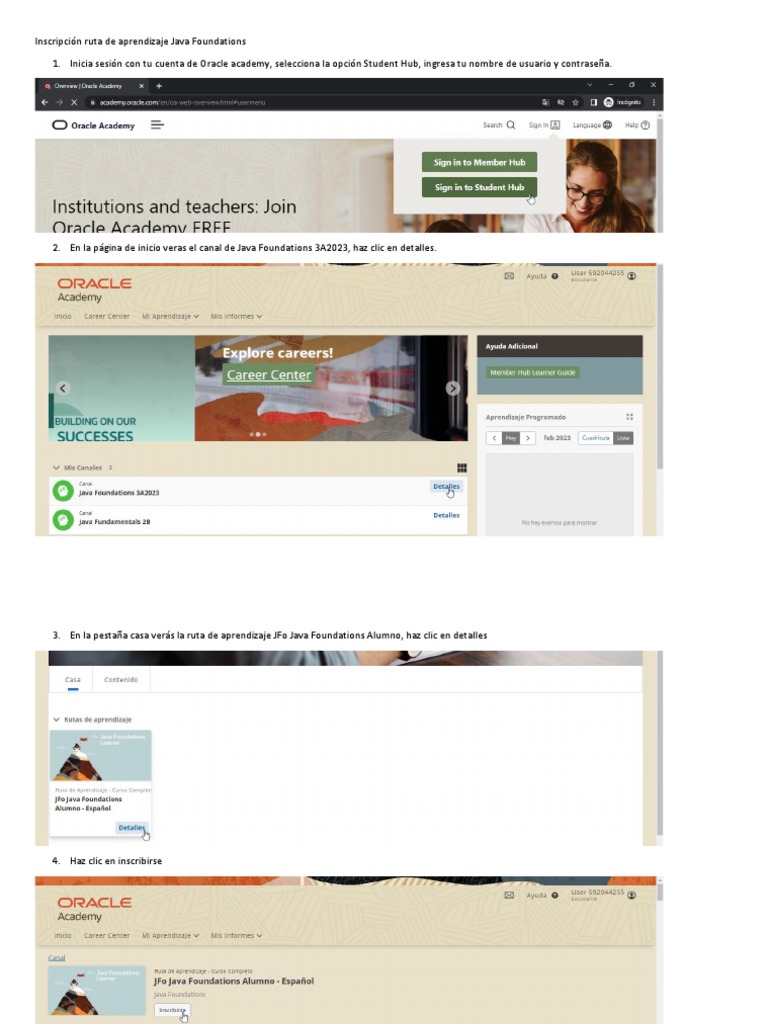 Inscripción en Java Foundations 2023 | PDF | Crecimiento personal y ...