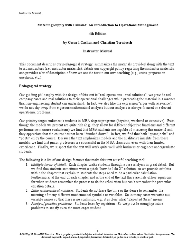 Instructor S Manual Pdf Inventory Lean Manufacturing