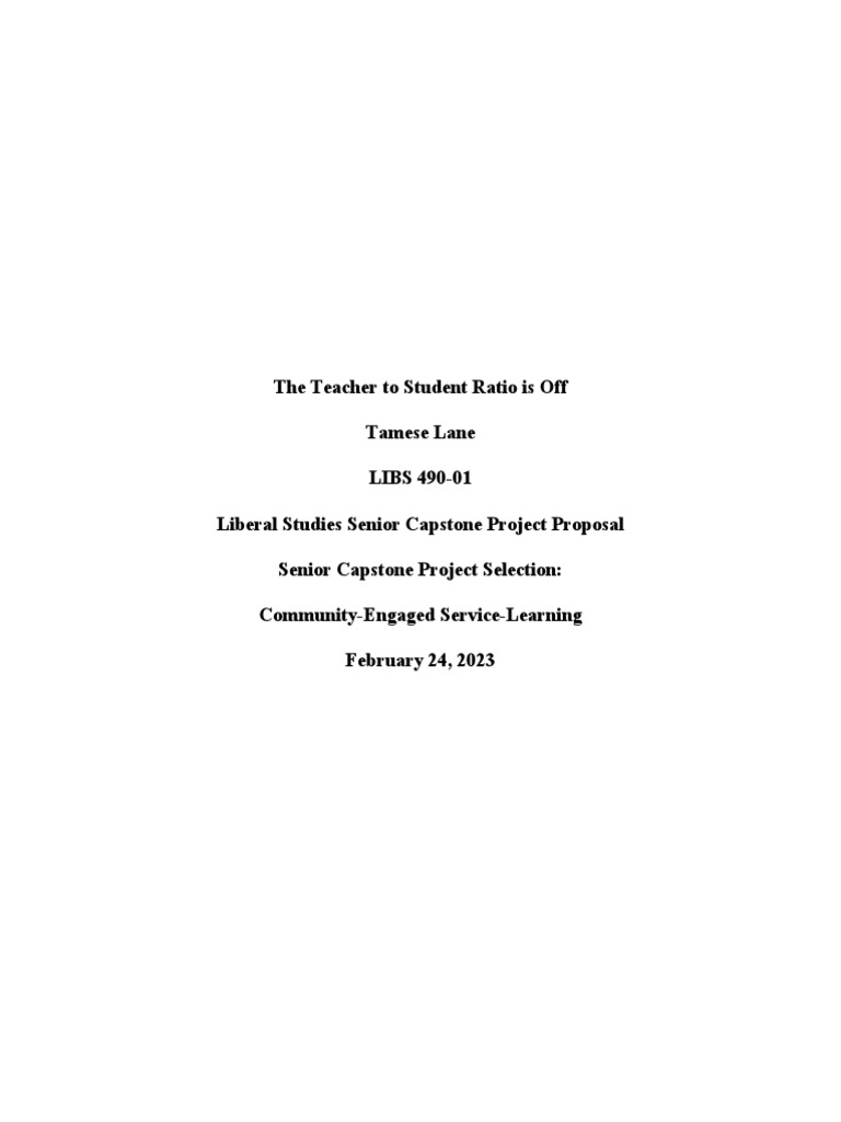 Liberal Studies Senior Capstone Project Proposal - Tamese Lane | PDF ... Liberal Studies Senior Capstone Project Proposal - Tamese Lane | PDF ...