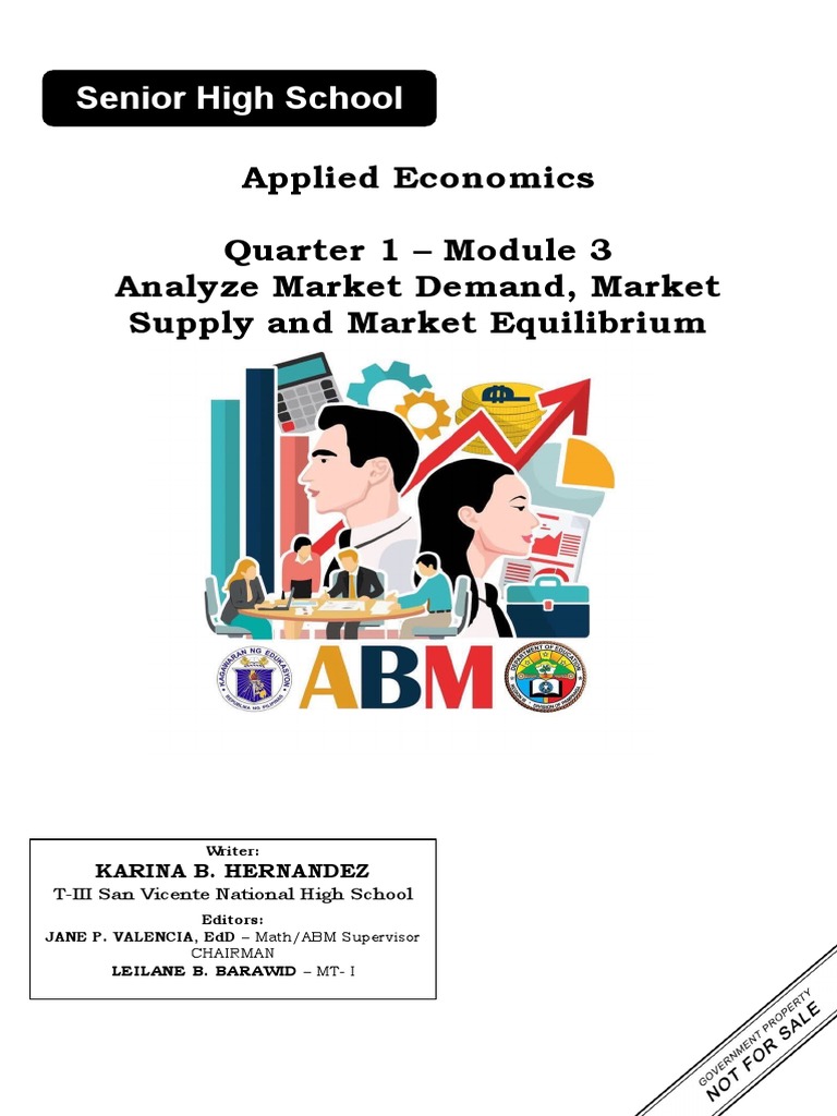 MATH11 ABM Applied Economics Q1 Module3 Analyze Market Demand Market Supply and Market ...