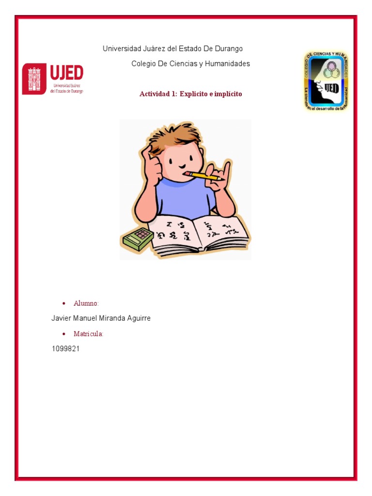 Actividad 1 Explicito e Implícito | PDF