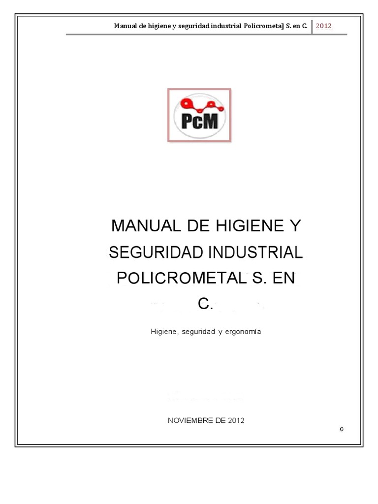 Manual de Seguridad e Higiene | PDF | Riesgo | Terapia ocupacional