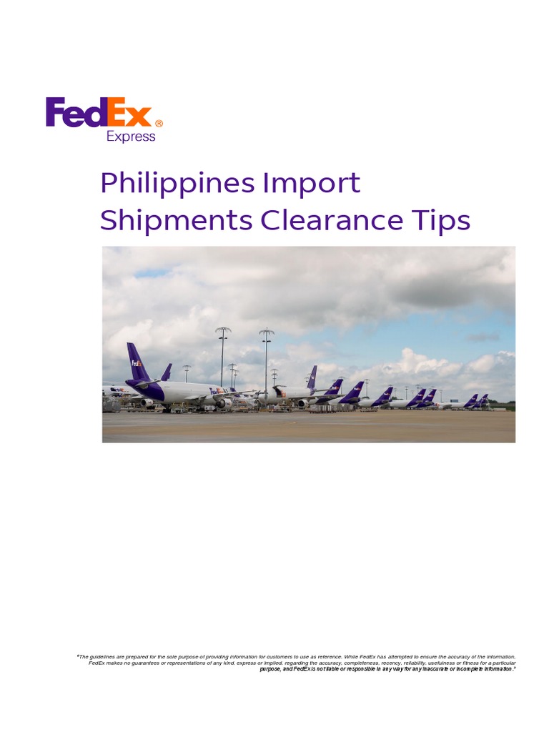 Fedex Import Clearance Guide en PH | PDF | Customs | Taxes