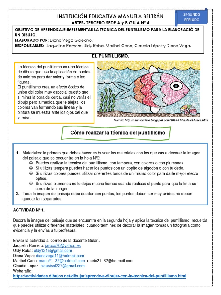 Guia #4 Artes Grado Tercero Sede A y B. Segundo Periodo | PDF | Dibujo ...
