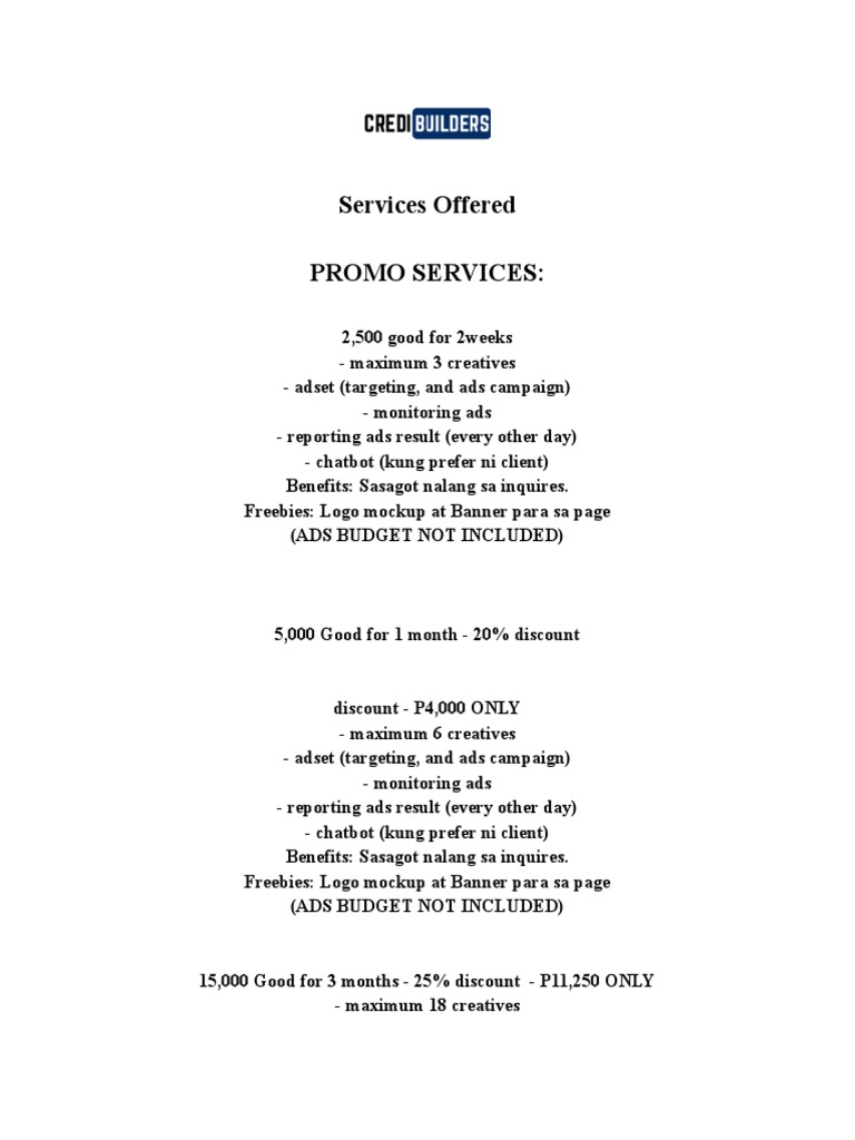 Credibuilders Services | PDF | Business