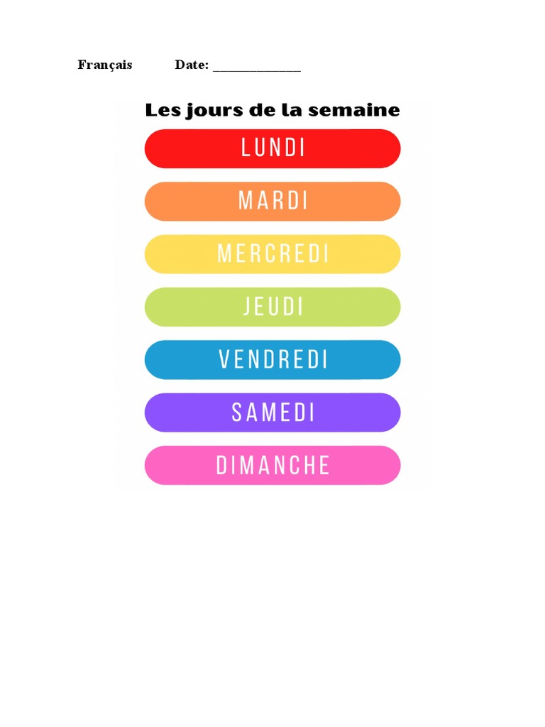 Les Jours de la Semaine | PDF