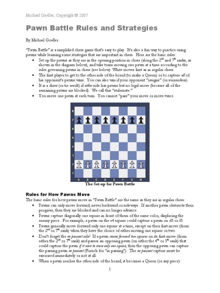 Pawn Battle Strategies | PDF | Chess Strategy | Chess