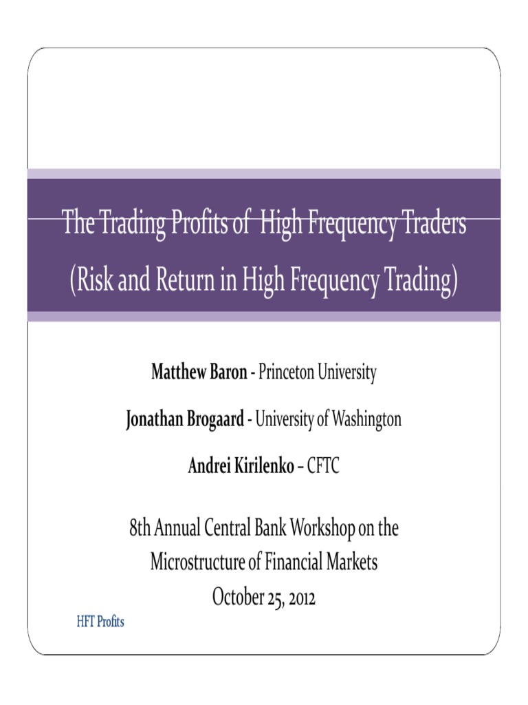 High-Frequency Trading Insights | PDF | High Frequency Trading | Profit ...