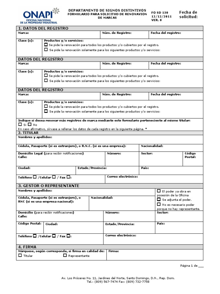 Formulario Solicitud Renovacion | PDF | Industrias de servicio | Telecomunicaciones