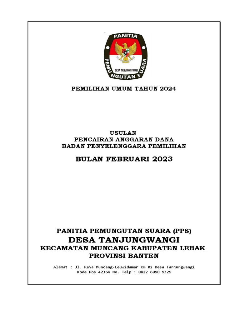 Usulan Pencairan Honor Peb 2023 Desa TJW | PDF