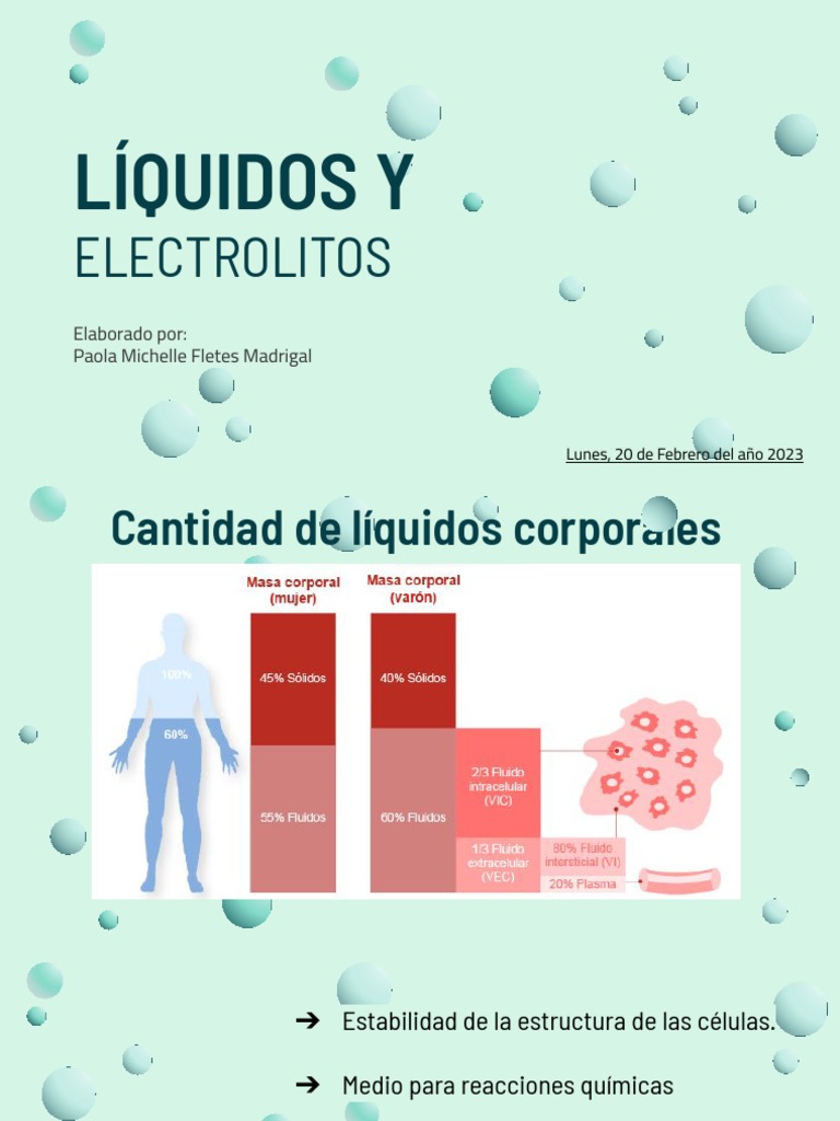 Líquidos y Electrolitos | PDF | Sodio | Potasio