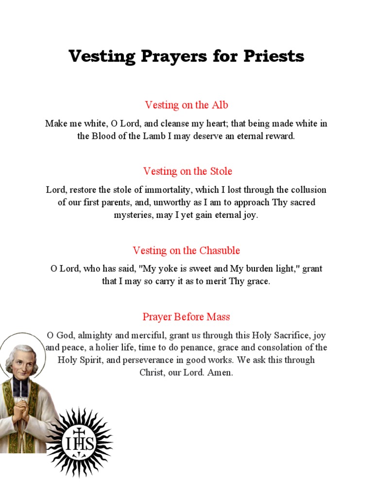 Vesting Prayers For Priests | PDF