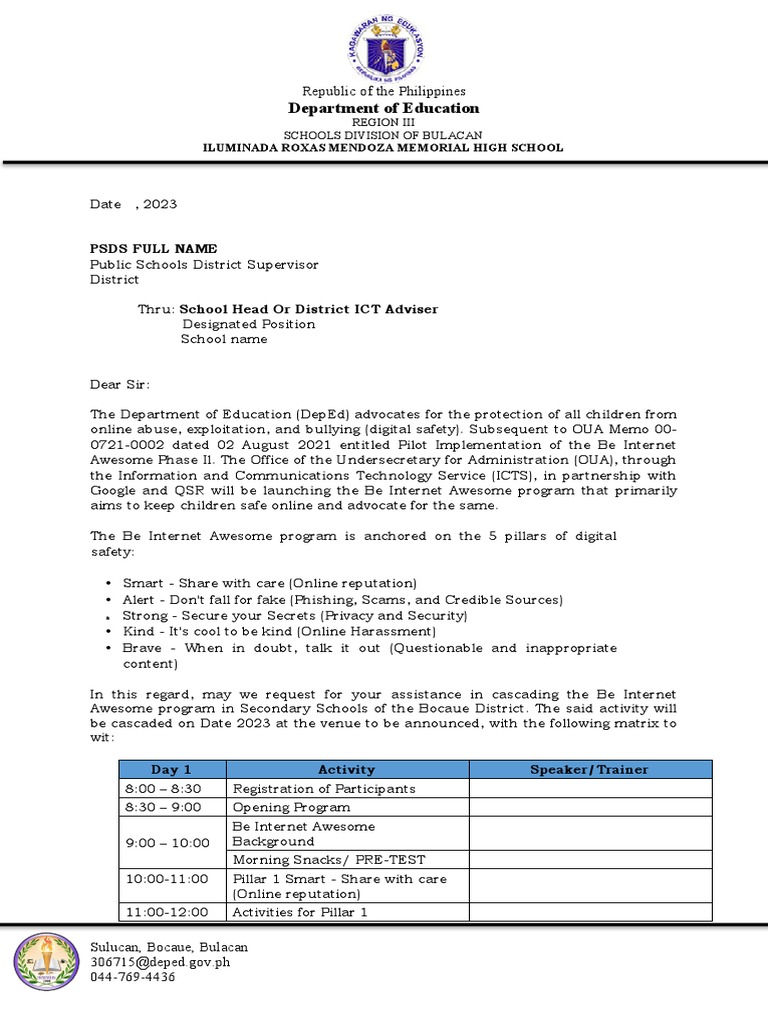 Sample Bia Proposal | PDF | Teachers | Learning