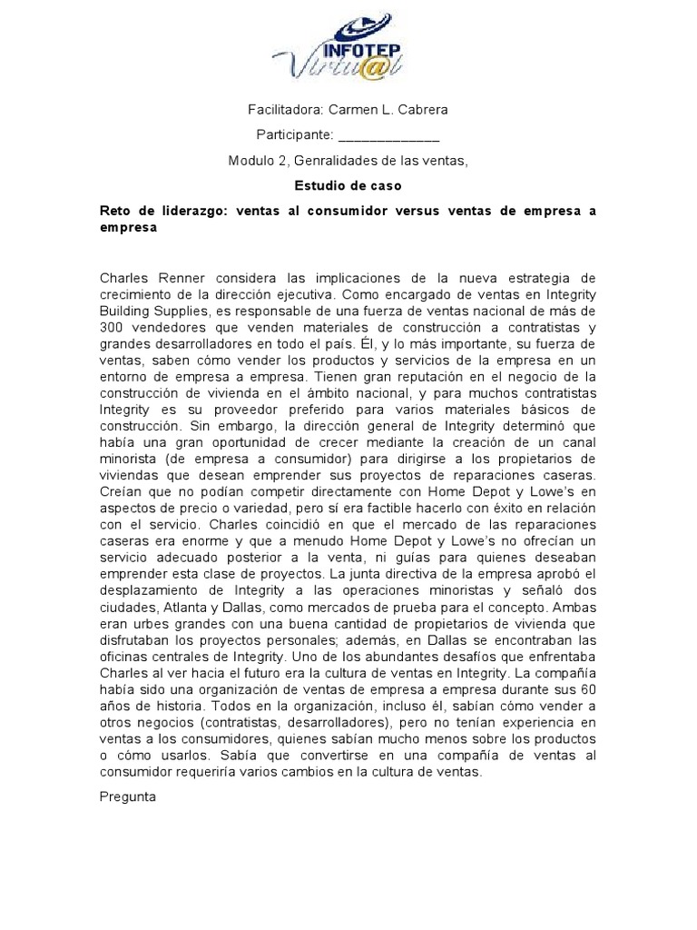 Actividad 2 Caso de Estudio - Morillo | PDF | Al por menor | Los ...