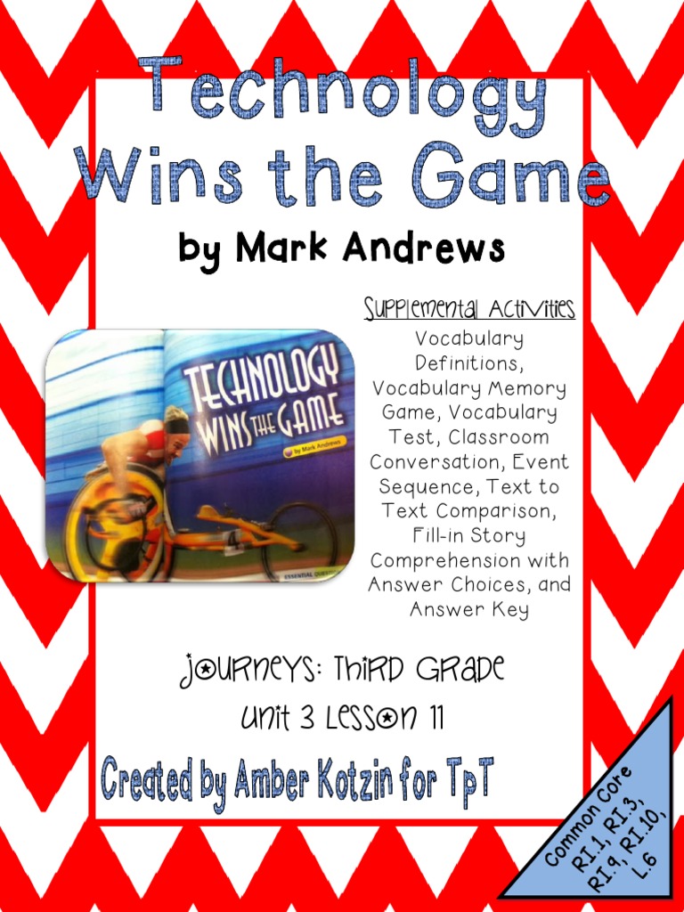 TechnologyWinstheGameMiniPack3rdGradeJourneysUnit3Lesson11-1 | PDF ...
