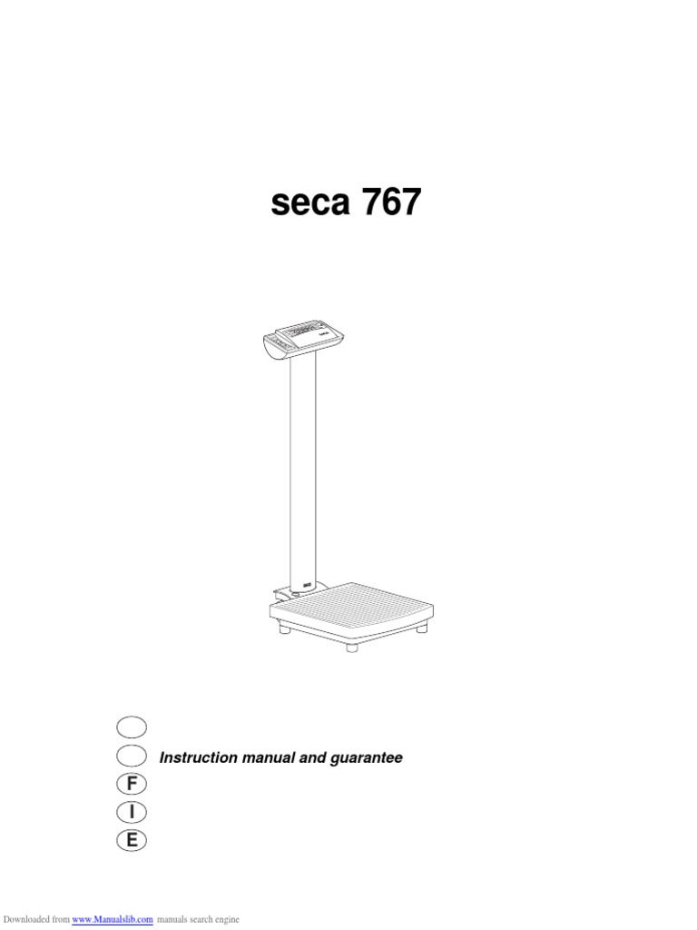 Seca 767: Instruction Manual and Guarantee | Download Free PDF | Body ...