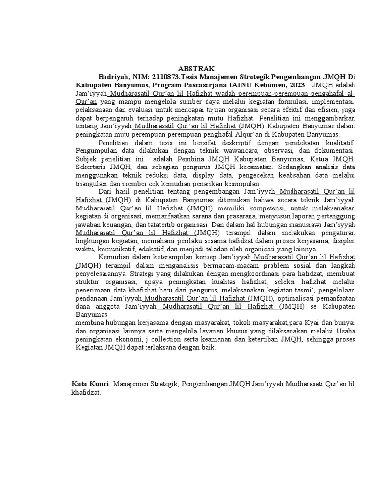ABSTRAK Tesis | PDF | Karier & Perkembangan