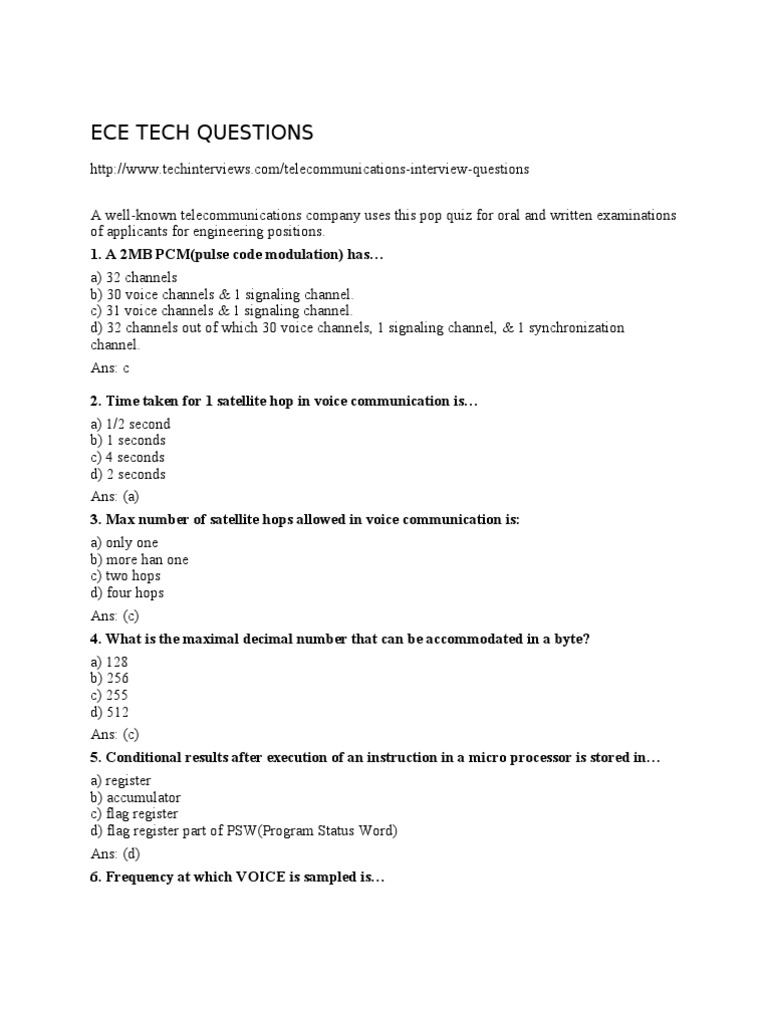 Ece Tech Questions | PDF | Computer Terminal | Instruction Set