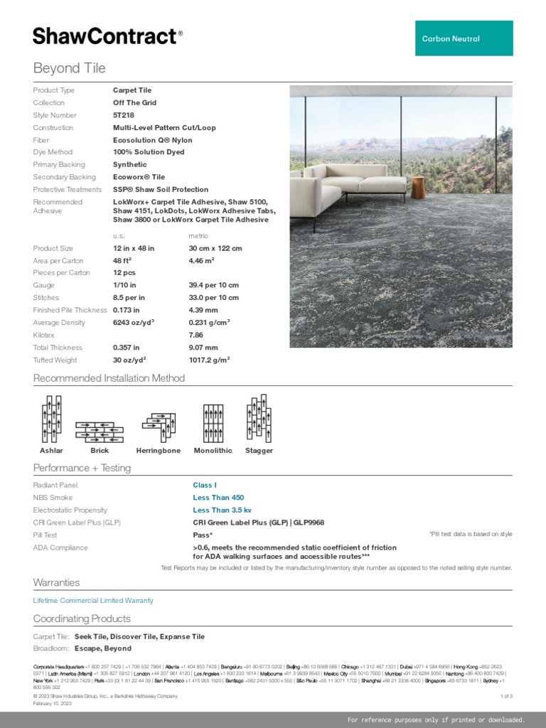 Specification (Beyond Tile - 5T218) (PDF Generated On 2 - 10 - 2023) | PDF | Recycling | Life ...