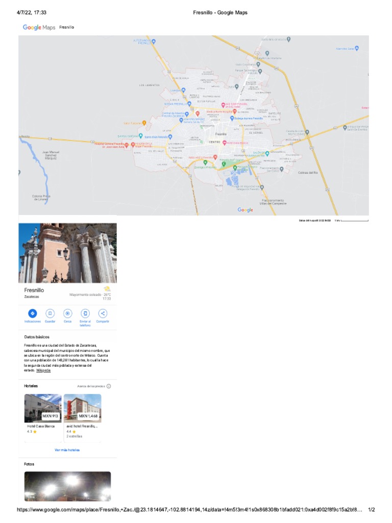 Fresnillo - Google Maps | PDF