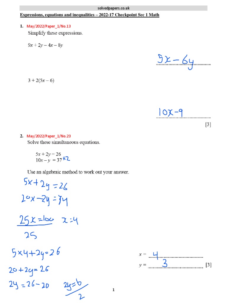 Solved Inequalities and Equations Papers | PDF | Mathematics ...