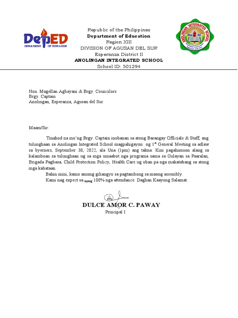 Letter For GPTA Officers | PDF