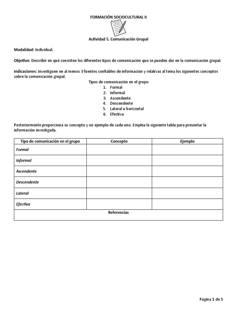 Actividad 5. Comunicación Grupal | PDF