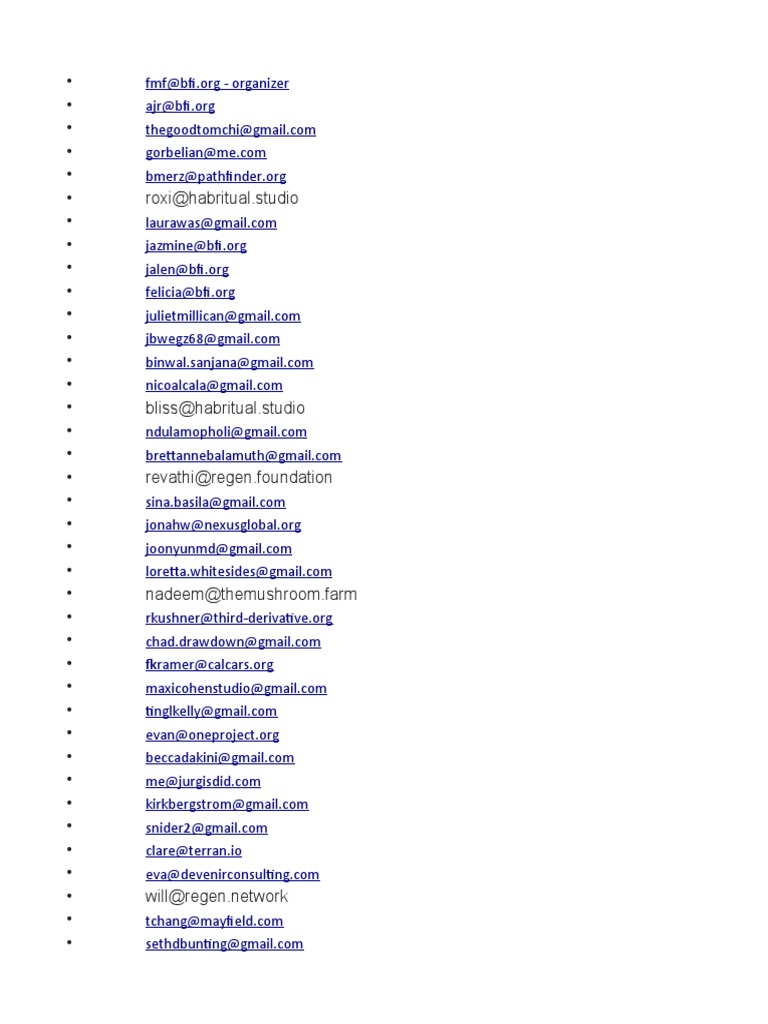 Mailing List - Amanda Ravenhill's Farewell List | PDF