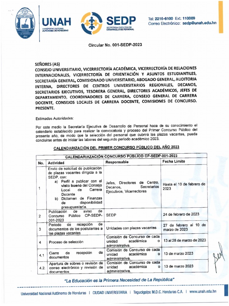 Circular 001 SEDP 2023 | PDF