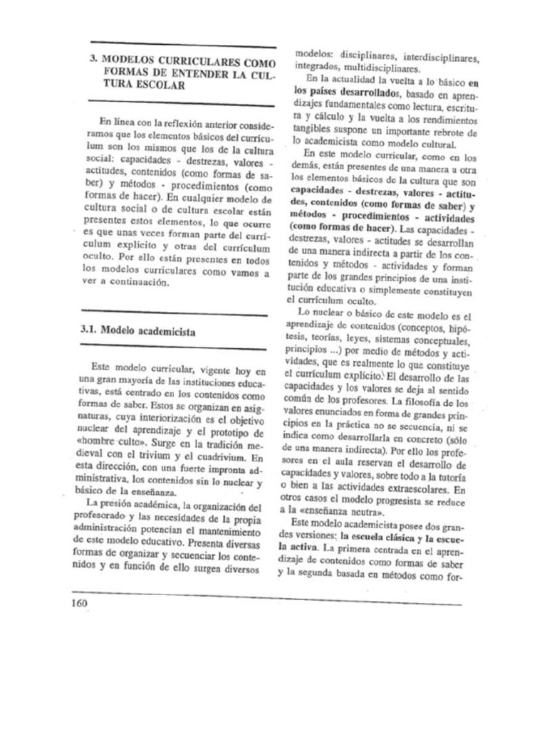 Modelos Curriculares | PDF