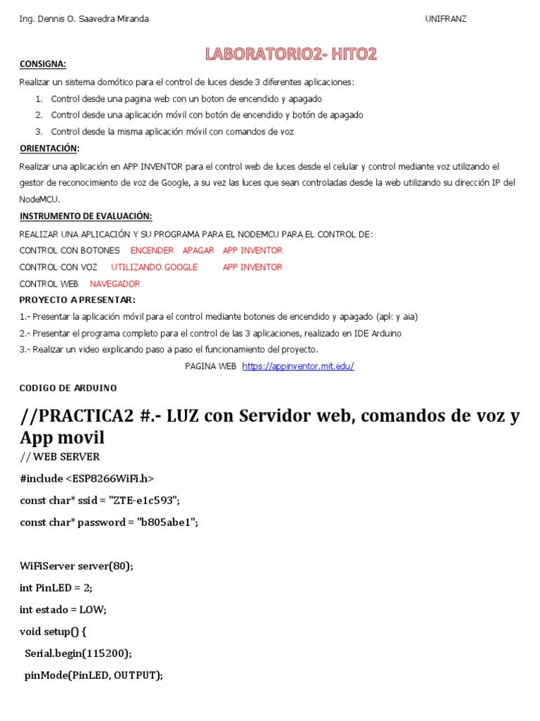 [Título] Un sistema domótico para el control de luces mediante aplicaciones móviles, página web ...