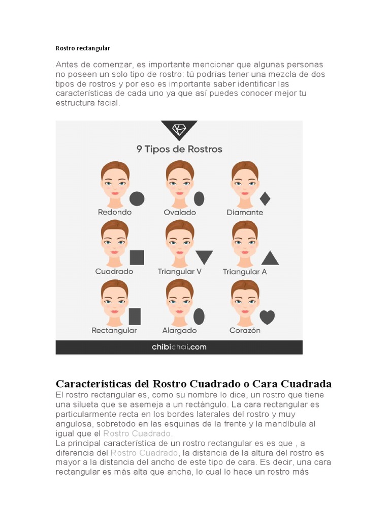 Rostro Rectangular | PDF | Cara | Pelo