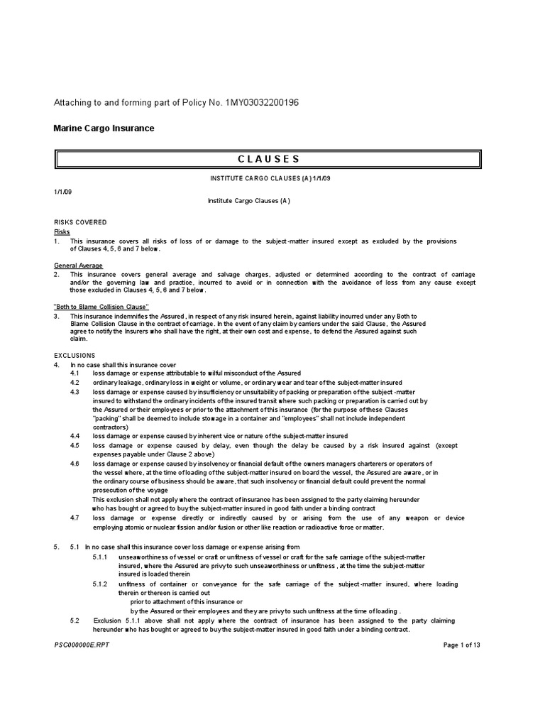 1MY03032200196 Clauses | PDF | Insurance | Business Law