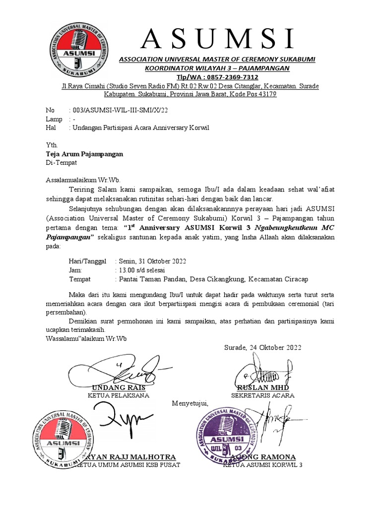 Surat Permohonan (Draft) | PDF