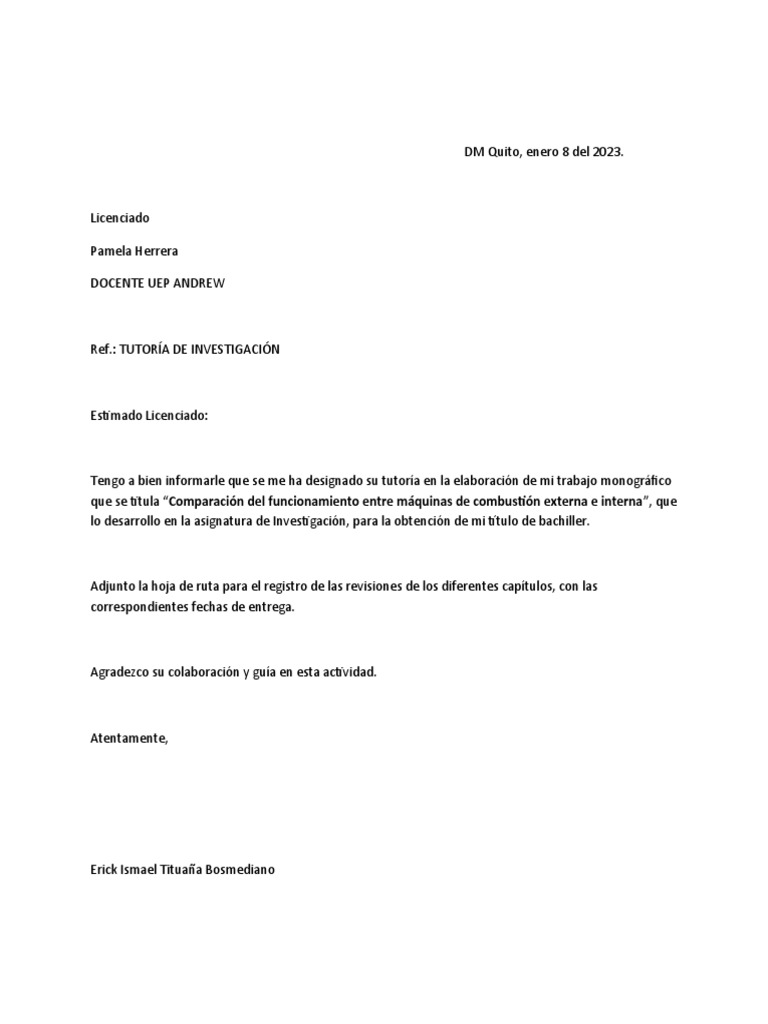 Carta Al Tutor | PDF