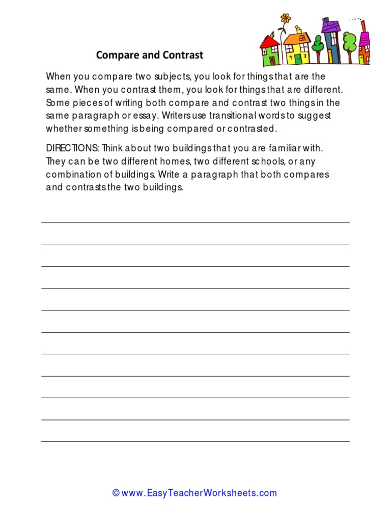 Compare and Contrast: DIRECTIONS: Think About Two Buildings That You ...
