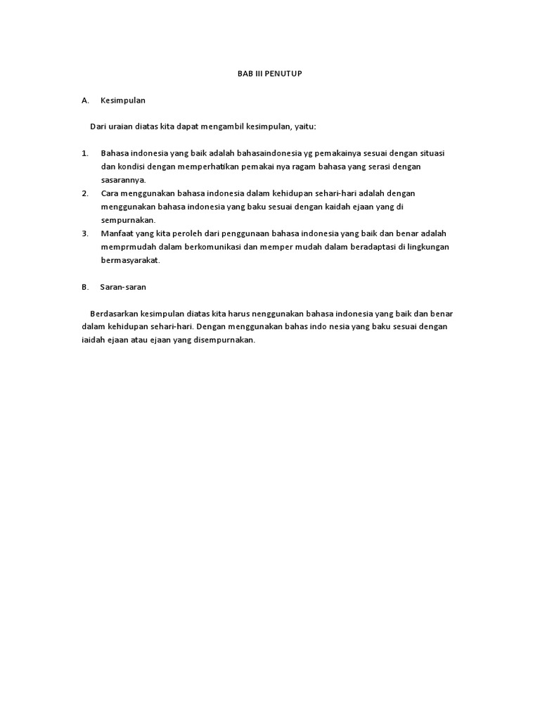 Bab Iii Penutup | PDF