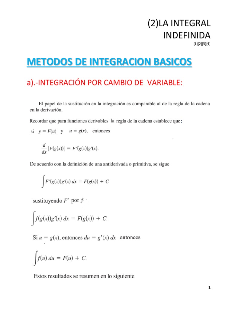 2.2. - Integracion Por Cambio de Variable | PDF