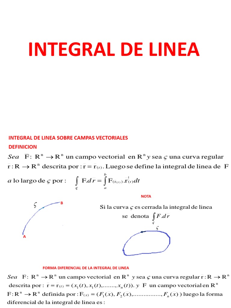 Integral de Línea: Definición y Propiedades | PDF | Integral | Curva