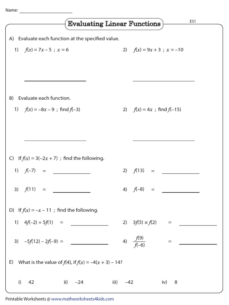 Linear Functions Easy 1 | PDF | Mathematical Analysis | Applied Mathematics