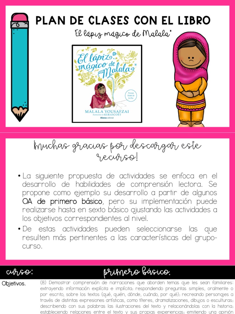 Actividades sobre Malala para Niños | PDF | Comprensión lectora ...