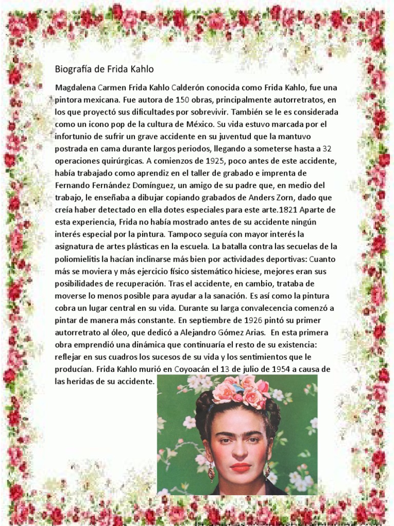 Biografía de Frida Kahlo | PDF | Clásicos