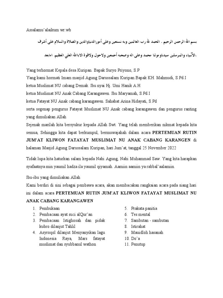MC Rutinan Kliwonan | PDF | Kajian Bahasa Asing | Agama & Spiritualitas
